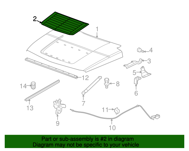 20880500 Dark Smoke Gray Hood Air Grille 2006-2010 Hummer | GM Parts Club