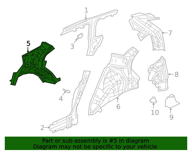 64701-TGS-A00ZZ - Panel L Rear Inside - 2019 2020 Honda Passport ...
