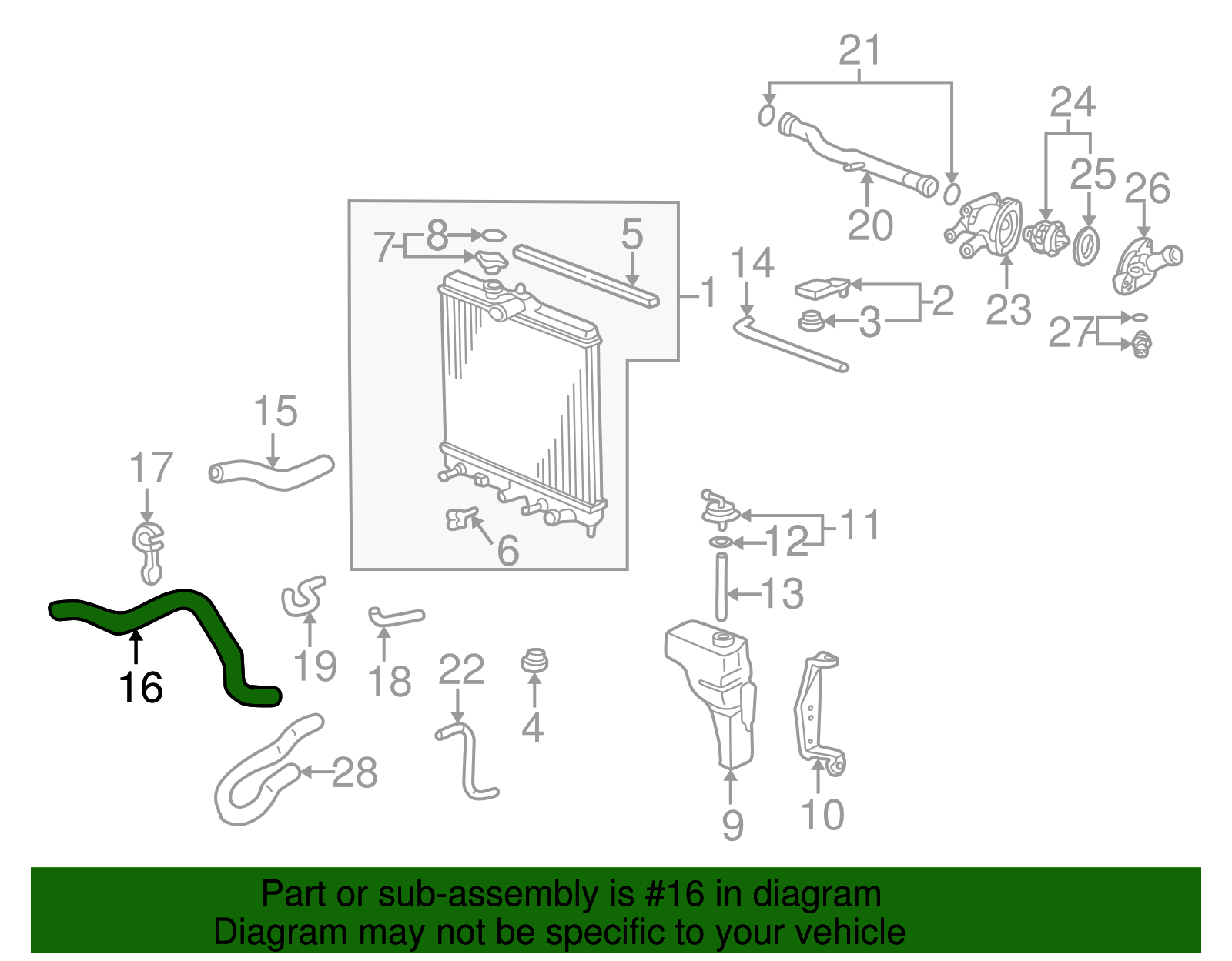 19502-P2A-000 - Lower Hose 1996-2000 Honda Civic | Honda Parts Online