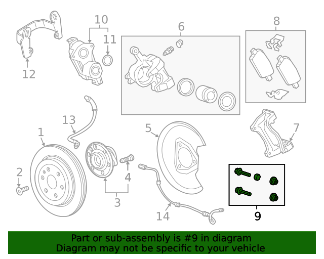 2016-2022 GM Rear Disc Brake Caliper Guide Pin Seal Kit 13590534 ...