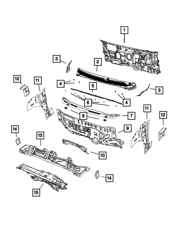 2017 Chrysler Pacifica Cowl Top Panel 68228471AE | Mopar Estores