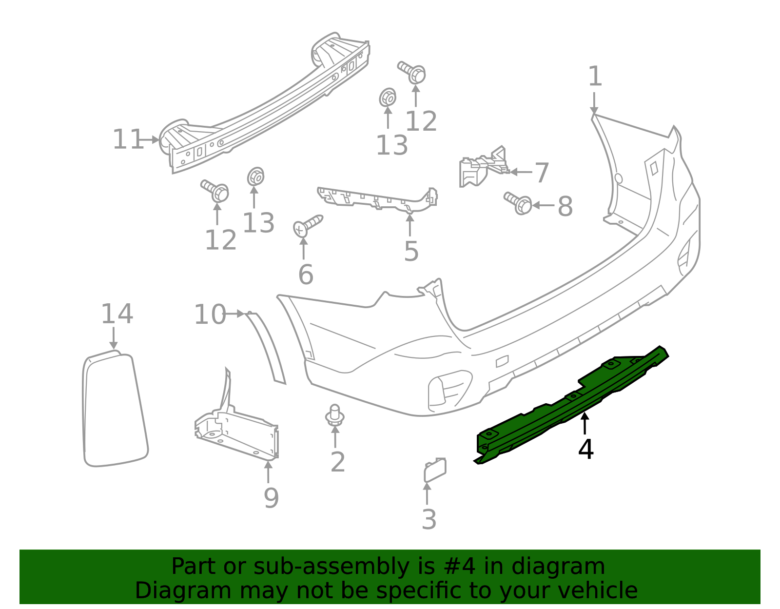 57734AN11A - Bumper Under Guard - Rear 2020-2025 Subaru Outback ...