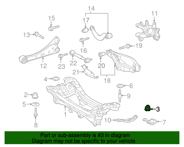 2010-2017 Lexus Suspension Cross-Member Cushion 52275-75010 | OEM Parts ...