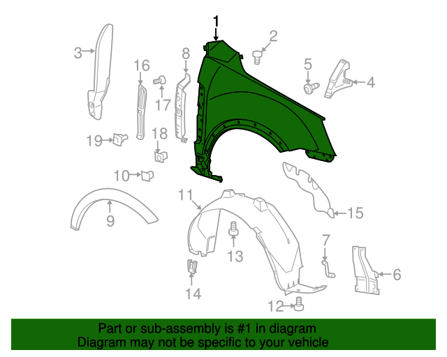 2008-2015 GM Fender 25865102 | GMPartsDirect.com