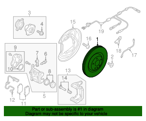 Genuine Audi 8W0-615-601-K | Brake Disc, Rear | FREE Shipping on Most ...