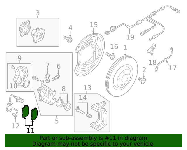 2017-2020 Audi Disc Brake Pad Set Rear 8W0-698-451-N | OEM Parts Online