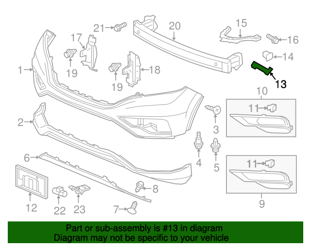 71198-T0A-A01 - Spacer, L Front Bumper Side 2012-2016 Honda CR-V ...