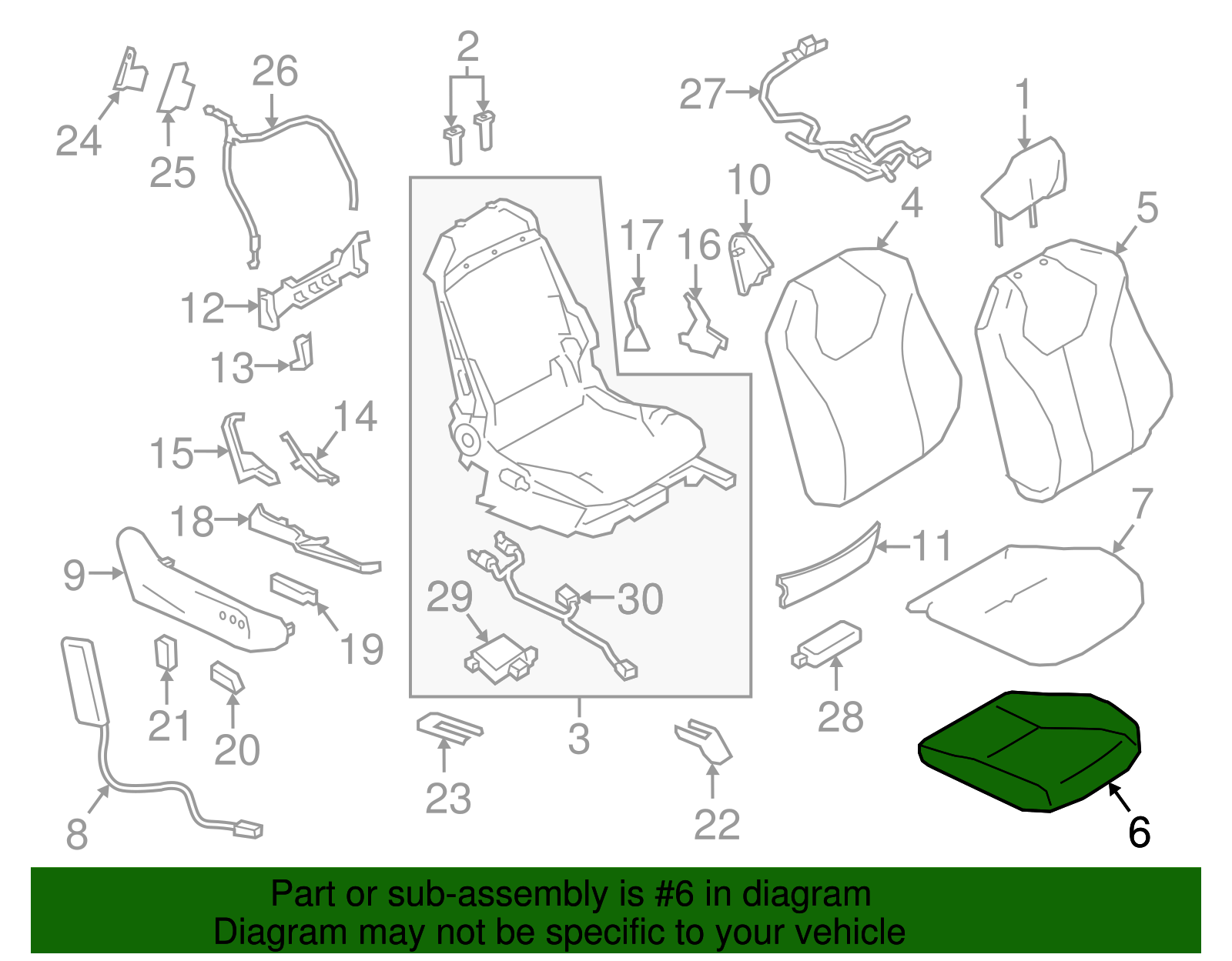 2017 Infiniti Q60 Seat Cushion Pad 87311-5CA0A | Faulkner Infiniti of ...