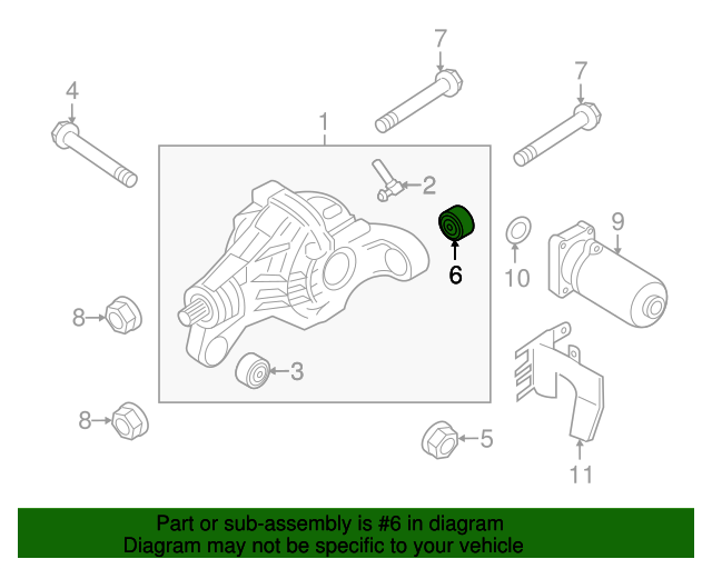 2011-2018 Porsche Cayenne Rear Mount 958-349-337-50 | Sunset Porsche Parts