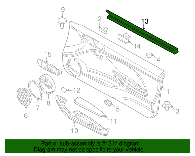 2000-2006 BMW Outer weatherstrip, left 51-32-8-226-105 ...