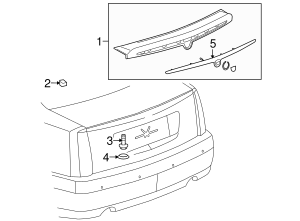 2006-2009 Cadillac STS Rear End Spoiler Kit with Emblems, Stop Lamp ...