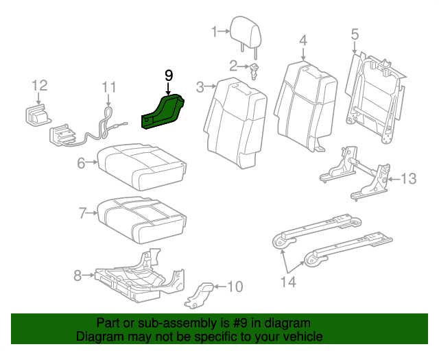 71833-0C050-C0 - Recline Cover - 2014-2021 Toyota Tundra | Sparks Parts