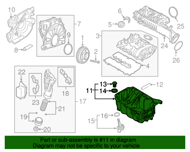 11-13-8-611-689 - Engine Oil Pan 2014-2023 Mini | AutoNationParts.com