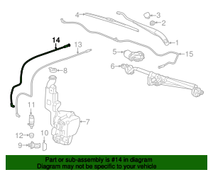 2015-2020 GM Rear Window Washer Fluid Reservoir Hose 23104169 GM | GMPartsDirect.com