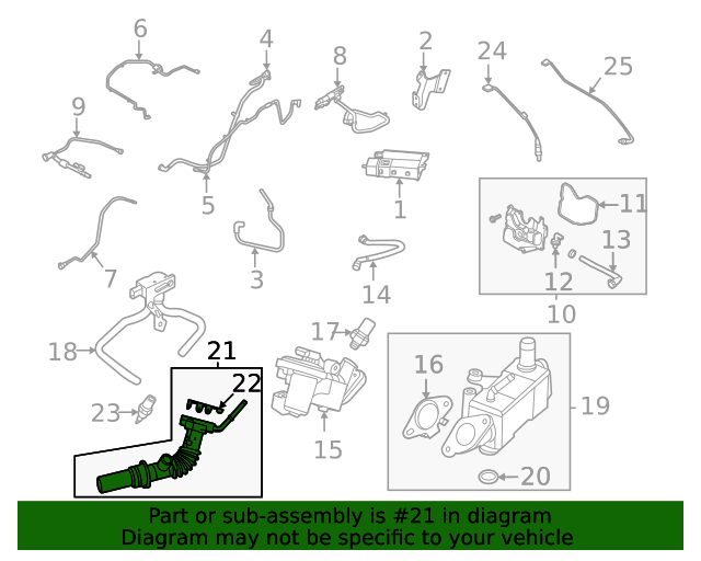 2020-2024 Ford Exhaust Gas Re-Circulation (Egr) Tube PJ6Z-9E470-A ...