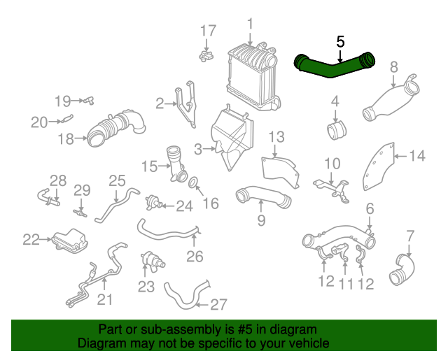 2002-2006 Audi Inter-Cooler Pipe 06A-145-832-M | Audi USA Parts