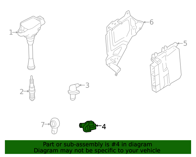 2020-2021 Nissan Rogue Engine Crankshaft Position Sensor 23731-JA00E ...