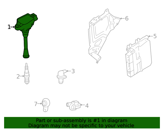 2021 Nissan Rogue Ignition Coil 22448-6RA0A | TascaParts.com