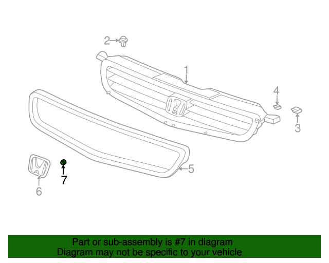 1996-2008 Honda Nut, Push (2.4MM) 90672-SW5-003 | Honda Parts Online