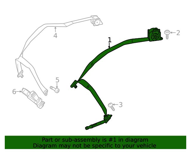 222-860-88-00-9C94 - Seat Belt Lap and Shoulder Belt 2014-2020 Mercedes ...
