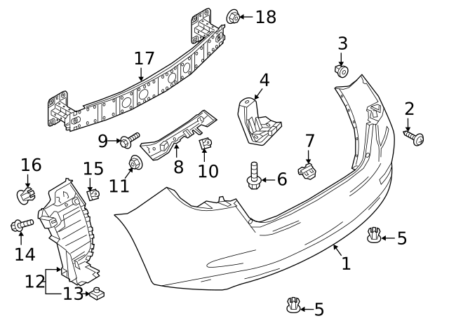 52159-WB005 - Cover Rear Bumper 2020 Toyota Yaris | Longo Toyota Parts