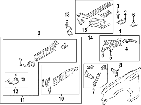 Structural Components & Rails for 2024 Subaru BRZ | Subaru Parts Store