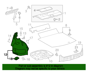 2018-2023 Toyota Camry Trunk Trim Panel 64721-06390-C2 | Toyota Parts ...