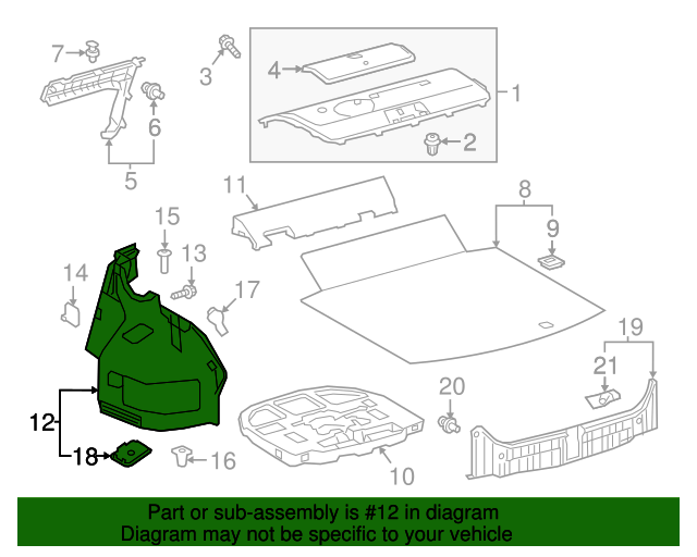 64722-06380-C2 - Trunk Side Trim - 2018-2021 Toyota Camry | OEM Parts Quick