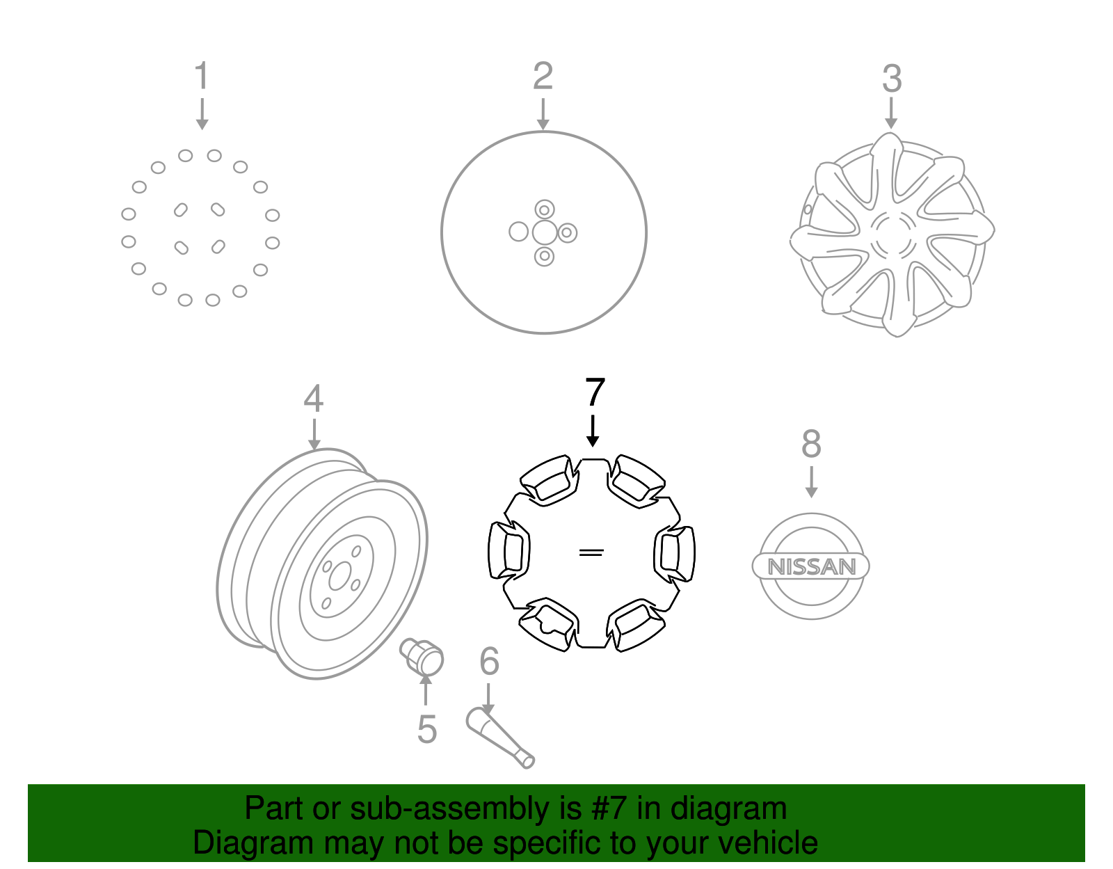 2009-2014 Nissan Cube Wheel Cover 40315-1FC1C | Temecula Nissan Parts