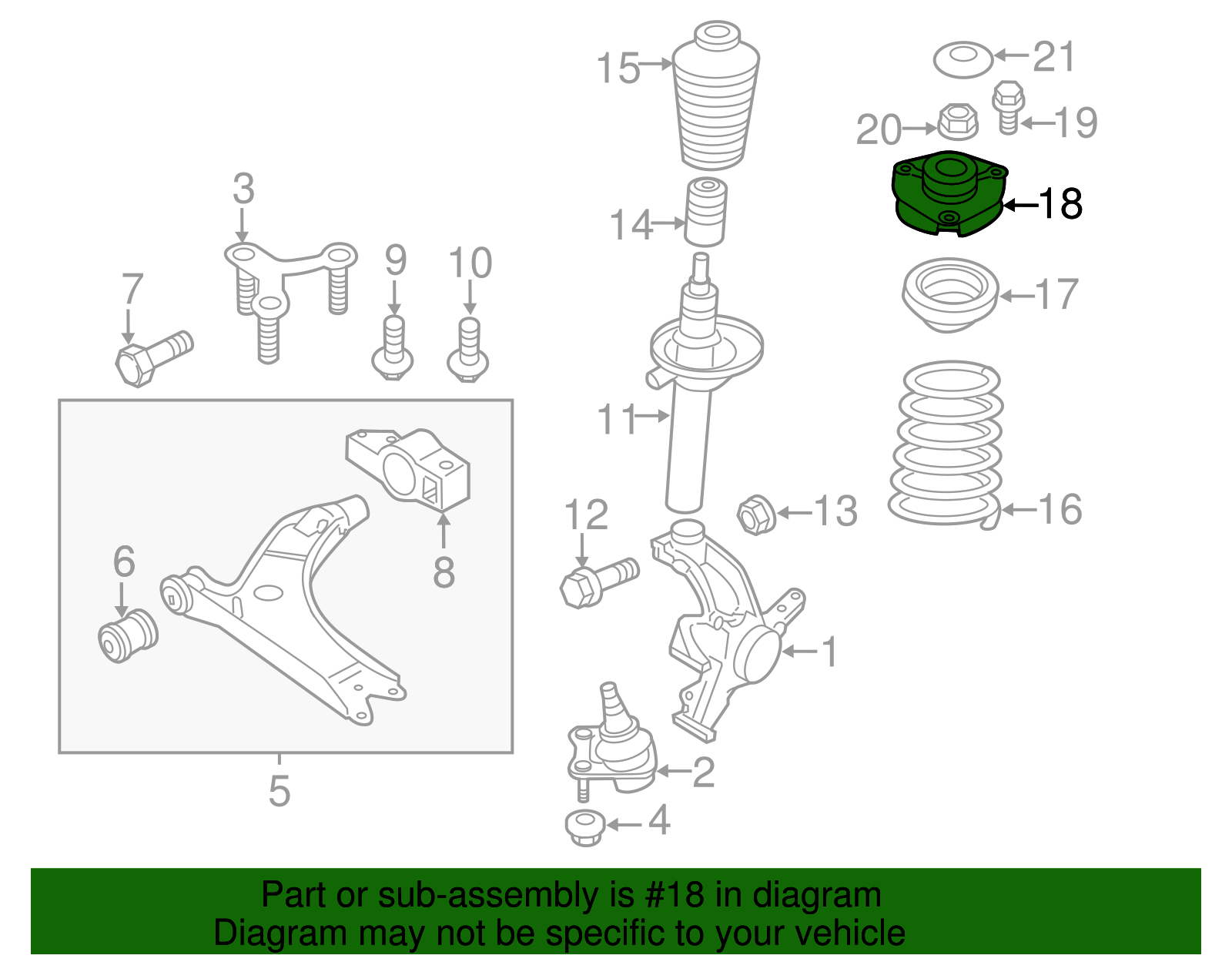 2008-2015 Audi Upper Mount 8J0-412-331 | OEM Parts Online