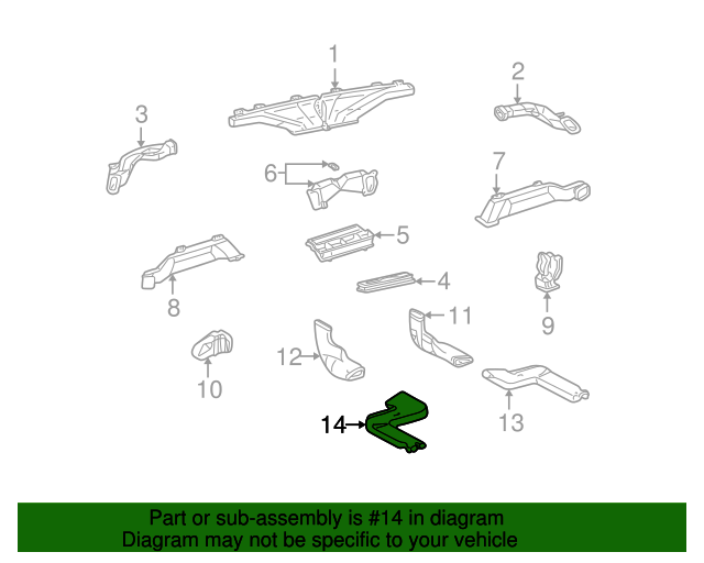 87216-0E010 - Air Duct - 2001-2003 Toyota Highlander | OEM Genuine ...