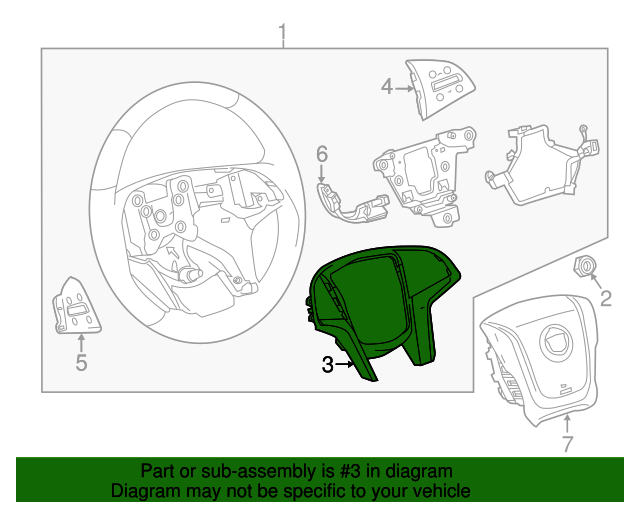2015-2020 Cadillac Cover-Strg Whl Spoke *Santos Palisn 84310999 ...