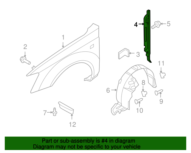 2006-2010 Hyundai Sonata Fender Insulator 84116-3K000 | AutoNationParts.com