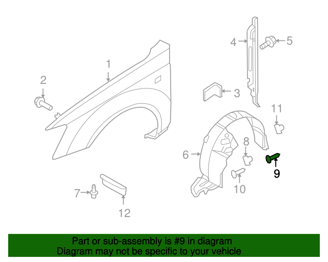 2005-2020 Hyundai Fender Liner Screw 12493-06207-B | OEM Parts Online