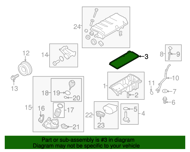 11137802669 - 2009-2013 BMW Oil Pan Gasket (11-13-7-802-669) | BMW of ...