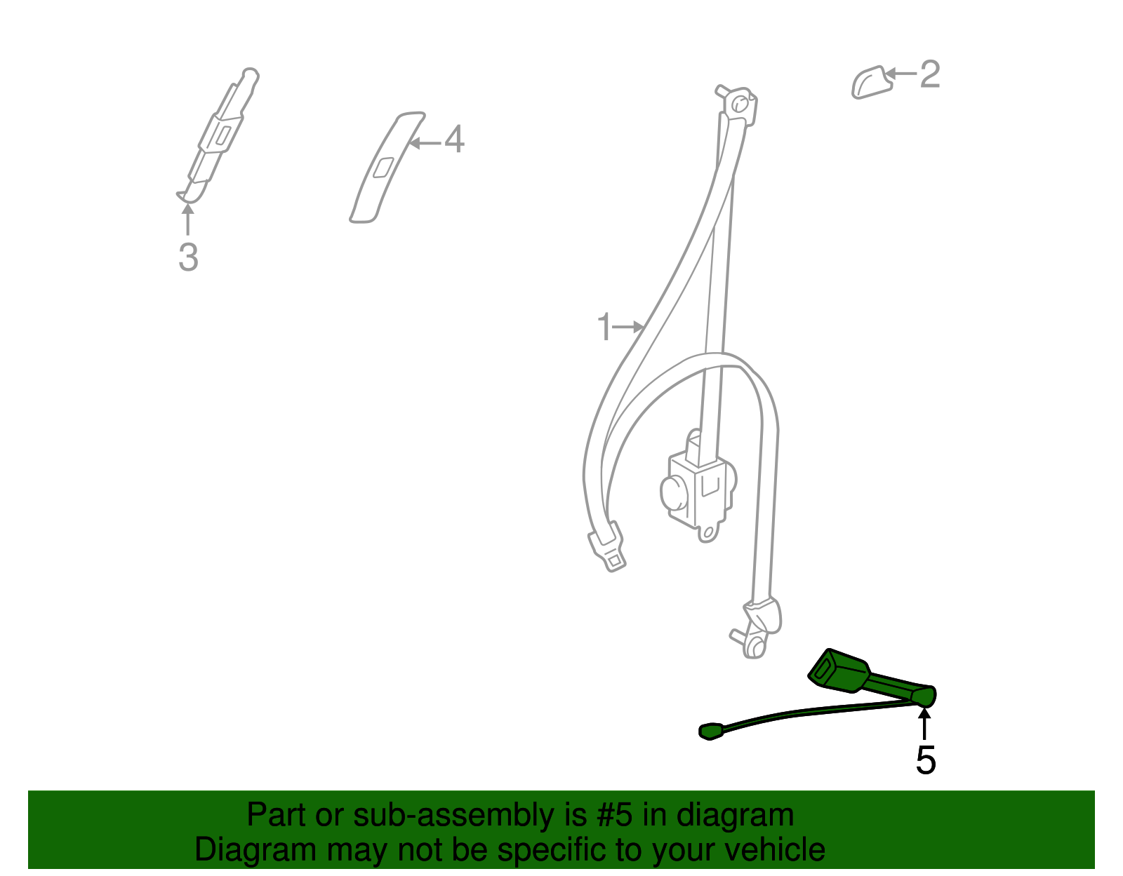 1997-2001 Toyota Camry Seat Belt Receptacle - PASSENGER SIDE 73230 ...