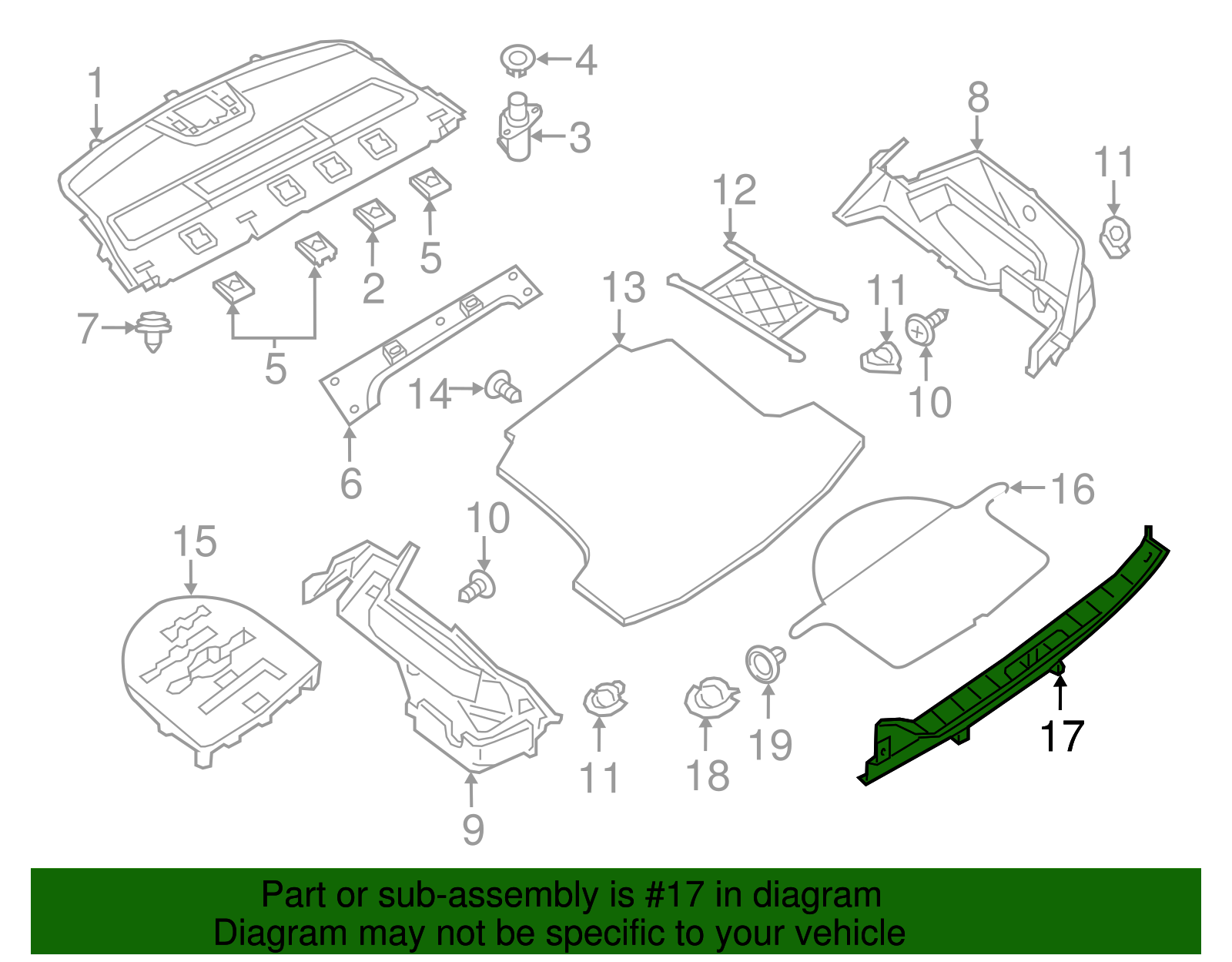 2013-2018 Nissan Altima Rear Panel Trim 84920-3TA0A | Ziegler Nissan of ...