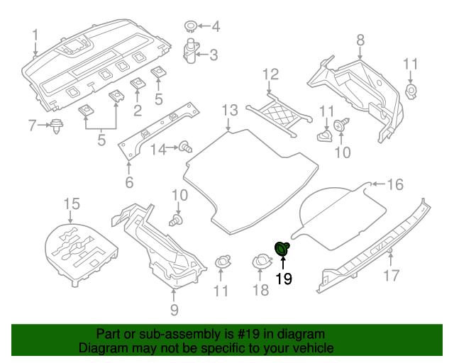 2013-2020 Nissan Altima Rear Hook 84937-3TA0A | TascaParts.com