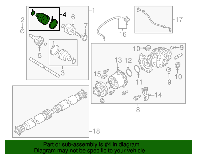 C9741-ED300 | Nissan Repair Kit - Dust Boot Rear Drive Shaft - Genuine ...