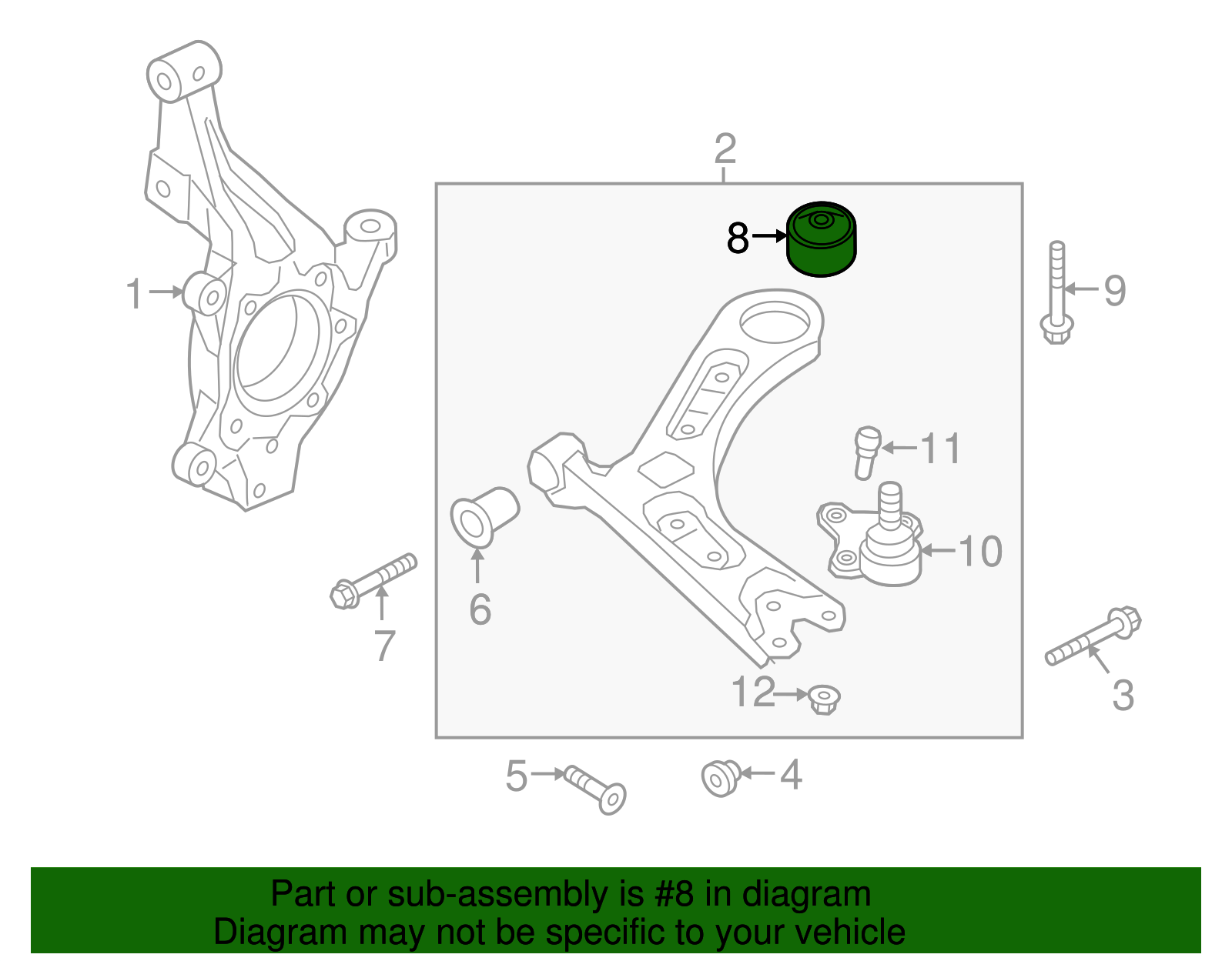54584-C1000 - Lower Control Arm Rear Bushing 2016-2020 Kia Optima | Kia ...