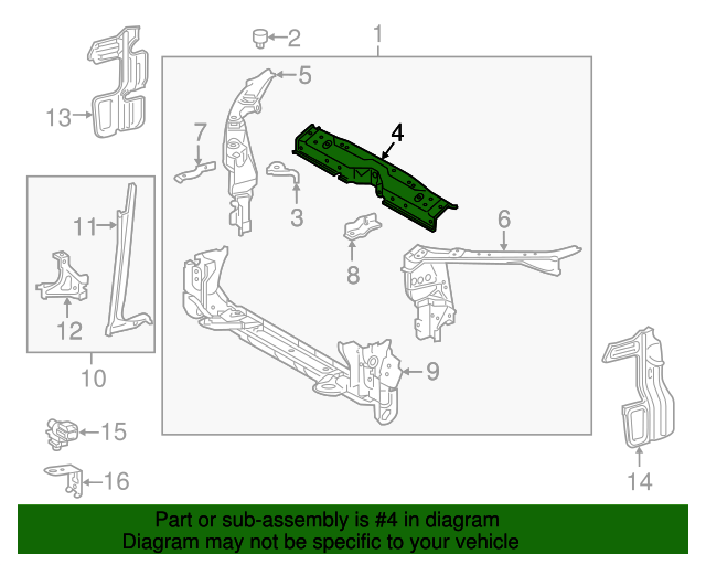 53205-02210 - Upper Tie Bar - 2014-2019 Toyota Corolla | OEM Genuine ...