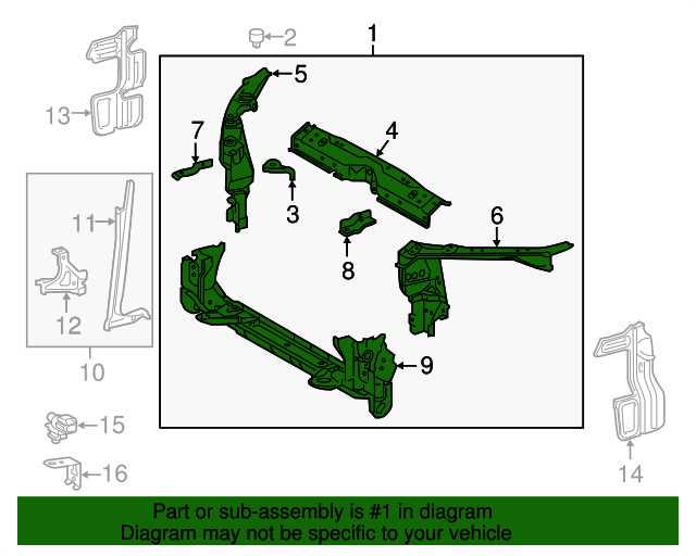 53201-02330 - Radiator Support - 2014-2019 Toyota Corolla | Nucar ...