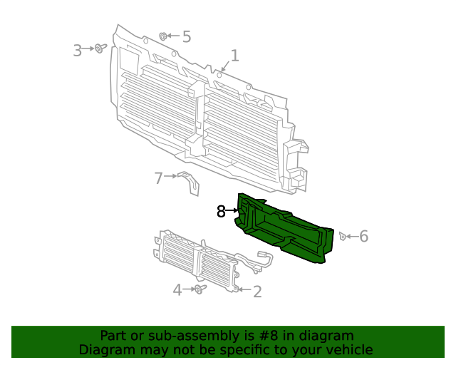 2020-2023 Chevrolet Radiator Air Front Lower Baffle 84126426 GM ...