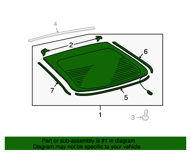 2007-2010 Scion tC Glass Sub Assembly Back 68105-21180 | Toyota Parts ...
