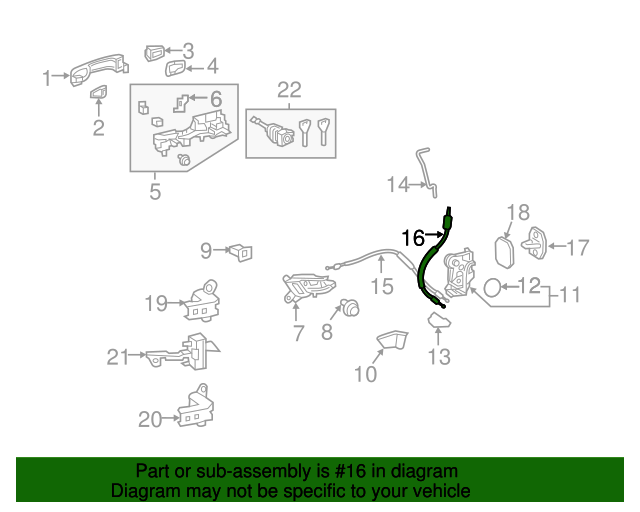 2016-2017 Lexus LX570 Lock Cable 69750-60060 | OEM Parts Online