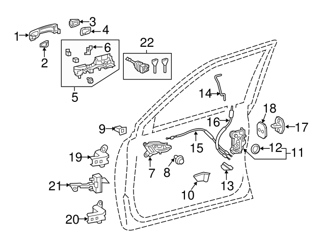 2016-2021 Lexus LX570 Lock Cylinder 69052-60400 | OEM Parts Online