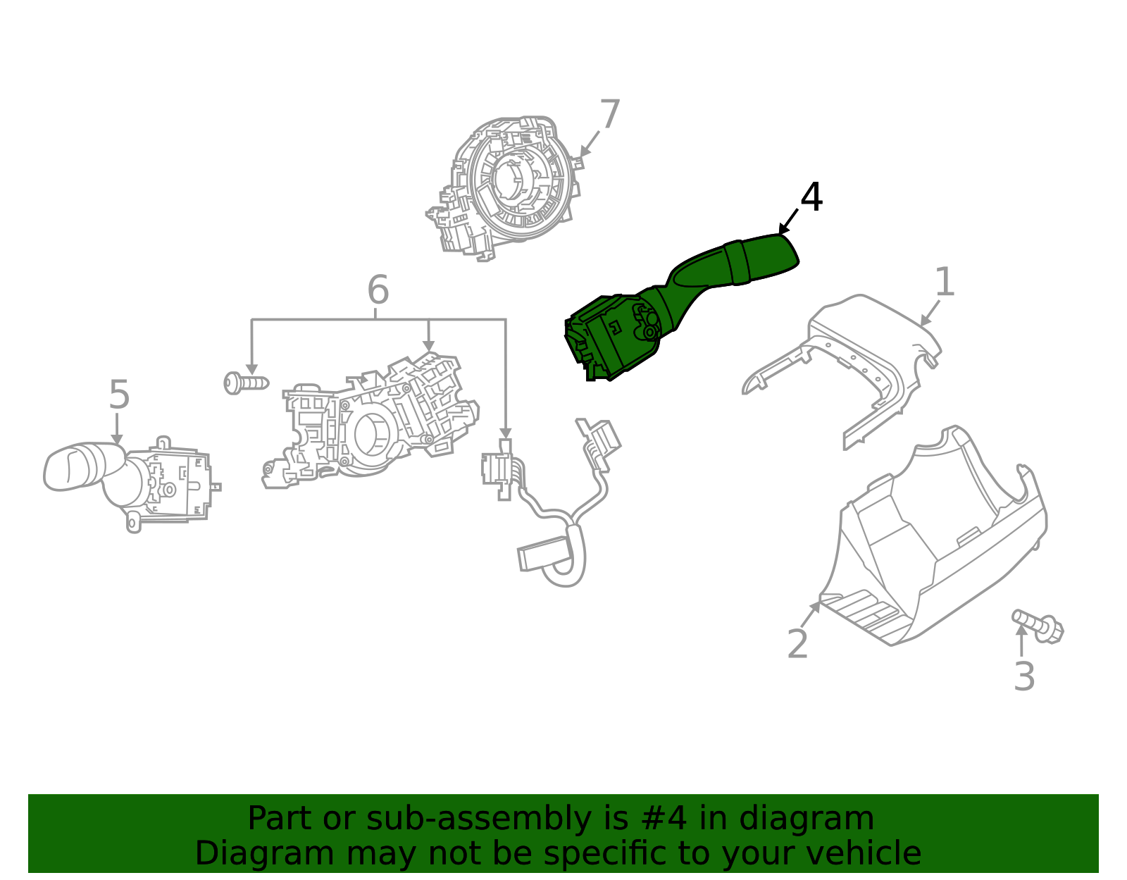 2019-2025 Toyota 2019-2024 Toyota - Wiper Switch 84652-0R100 | Sparks Parts