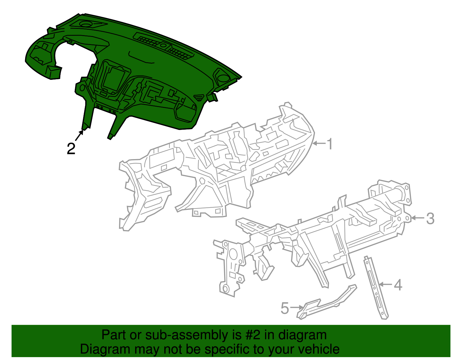 84492359 - Black Instrument Panel Upper Trim Panel 2018-2019 Chevrolet ...