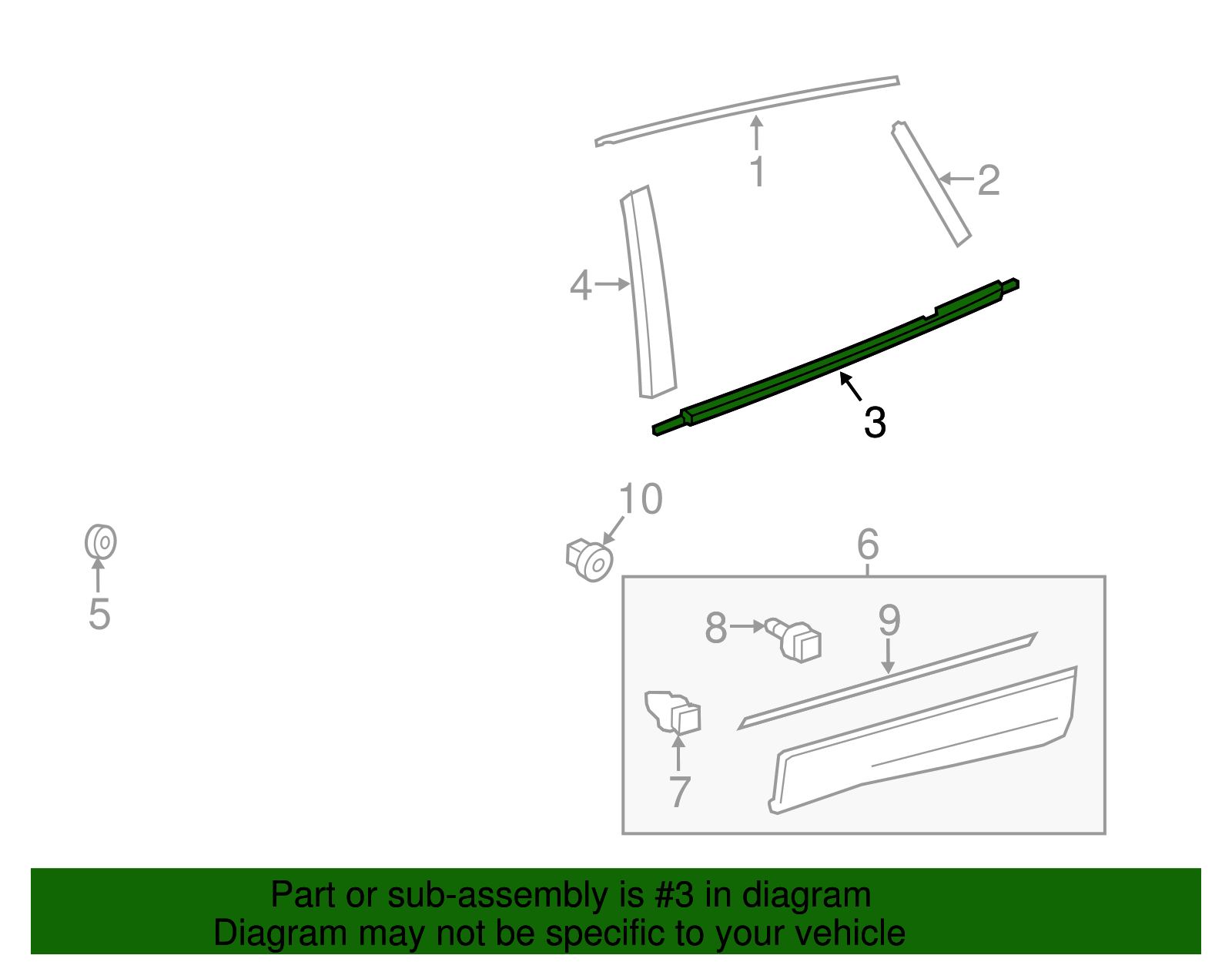 75730-0R030 - Door Belt Molding 2013-2018 Toyota RAV4 | AutoNation Parts