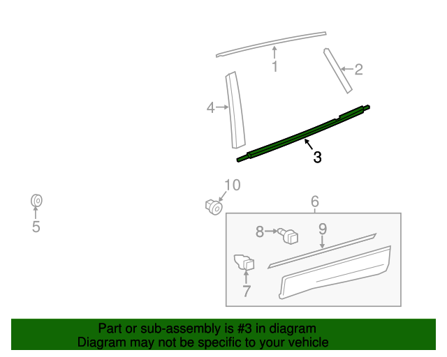 2013-2018 Toyota RAV4 Belt Molding 75730-0R030 | OEM Parts Online